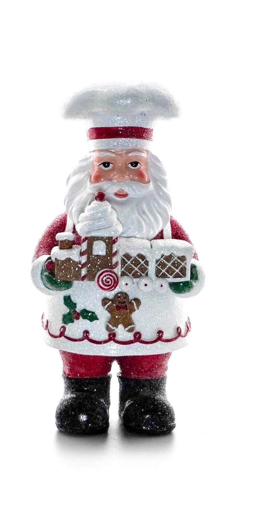 Chef Santa with Gingerbread Train Figurine | The Christmas Cracker